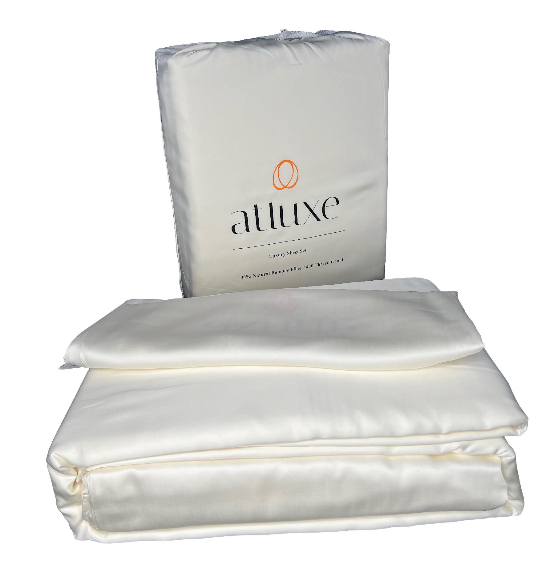 Atluxe Premium Viscose from Bamboo Sheet Set- Ultra Soft, Temperature Regulating, Ivory (King (U.S. Standard))