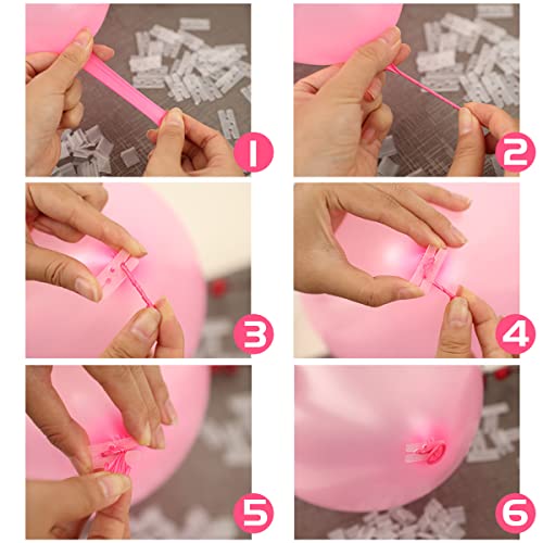 GXXMEI 300PCS Plastic Balloon Clips Ties for Sealing, H Shape Bulk Balloon Ties clips Tool for Wedding Party Christmas Birthday Decoration