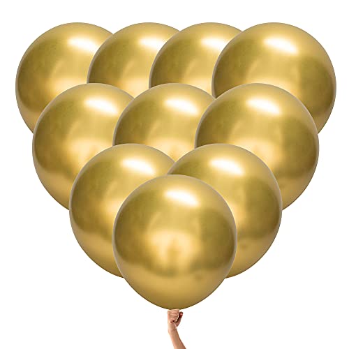 18 inch Gold Balloons 10 pcs for Party Chrome Metallic Balloons for Birthday Wedding Engagement Anniversary Christmas Festival Picnic or any Friends & Family Party Decorations