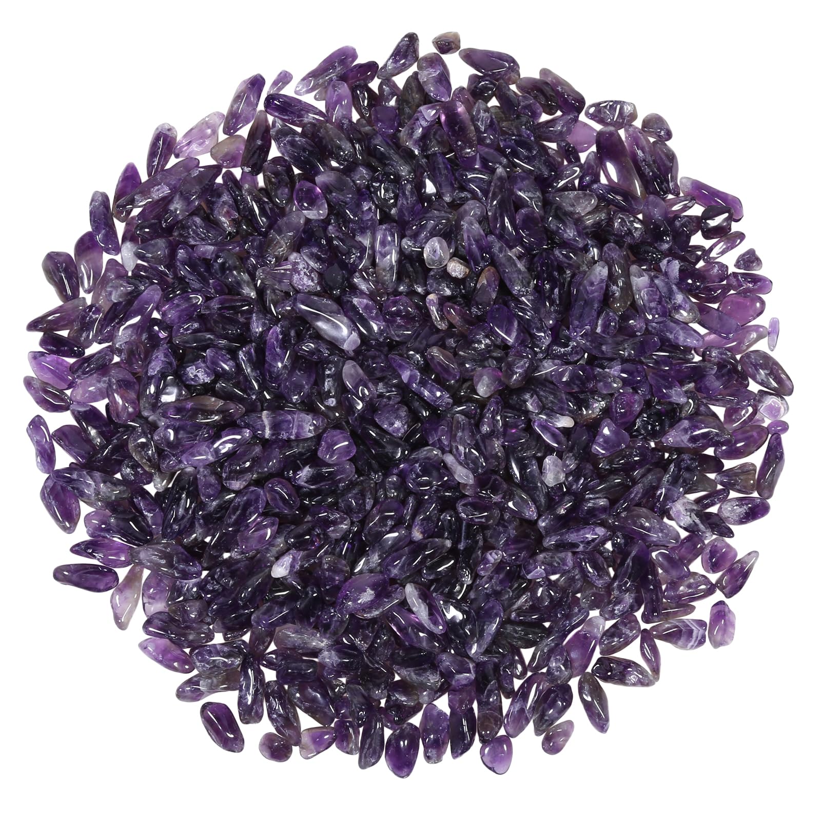 Rockcloud 1 lb Amethyst Small Tumbled Chips Crushed Stone Healing Reiki Crystal Jewelry Making Home Decoration