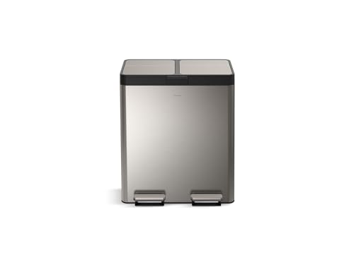 KOHLER K-23828-ST 82-Liter Stainless Steel Dual-bin Step Trash can, Stainless
