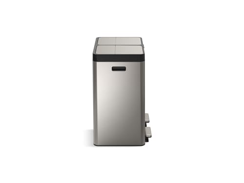 KOHLER K-23828-ST 82-Liter Stainless Steel Dual-bin Step Trash can, Stainless