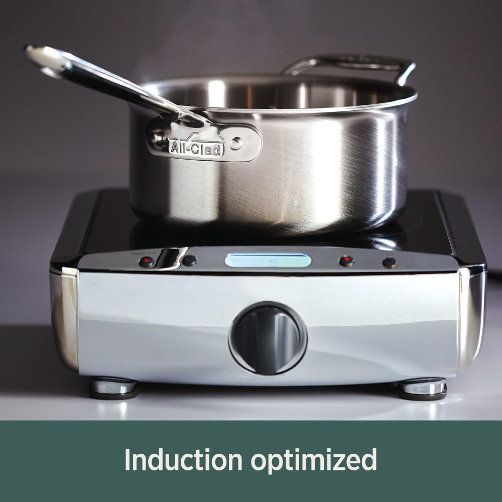 All-Clad D5 5-Ply Stainless Steel Cookware Set 5 Piece Induction Oven Broiler Safe 600F Pots and Pans Silver