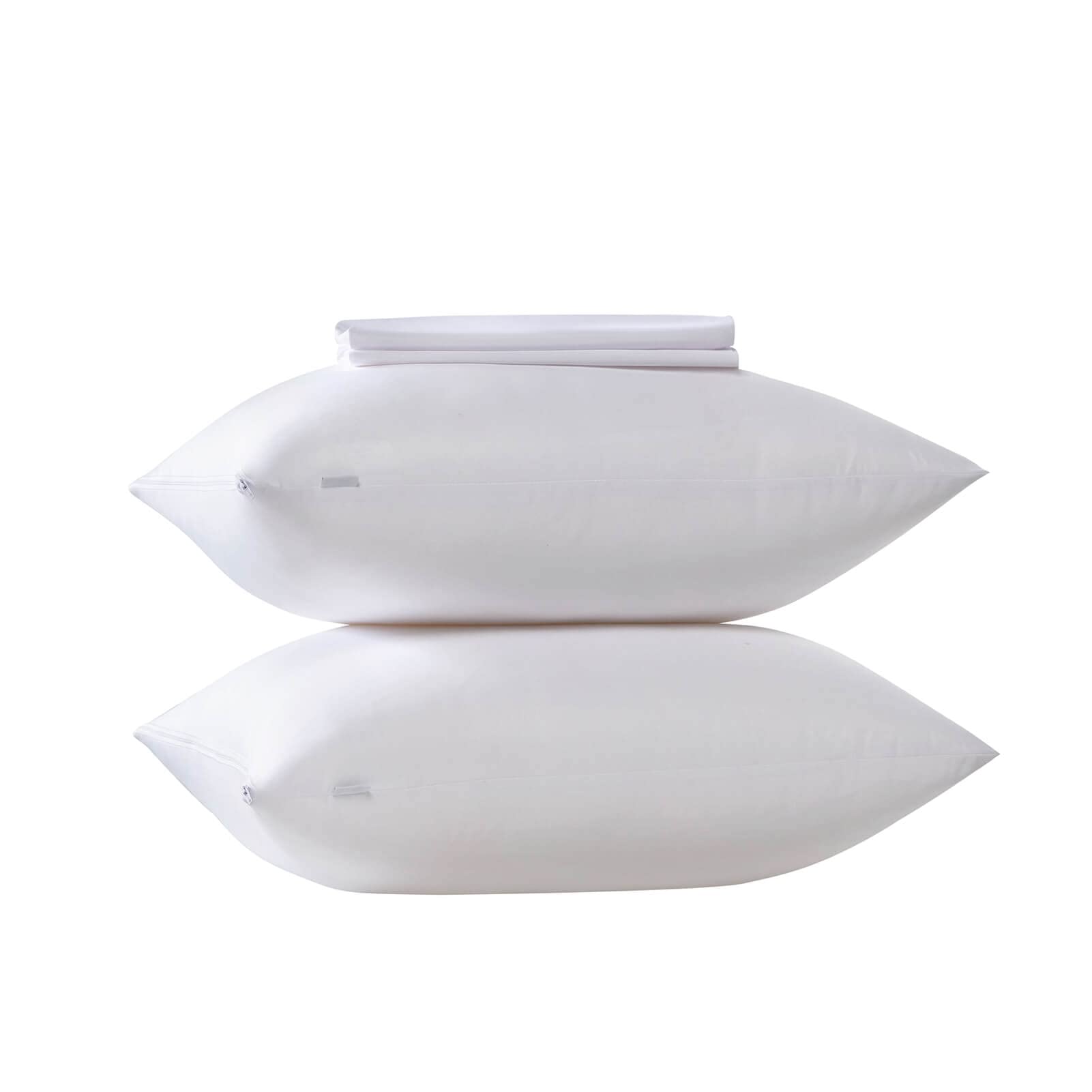 4 Pack Waterproof Down Feather Proof Pillow Protectors with Zipper Standard Size Set of 4 Poke Proof Bed Pillow Covers