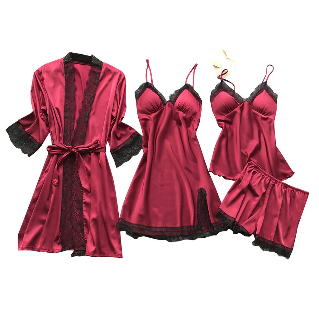 Women Pajama Satin Sets Satin Pillowcase Women Nightgown with Pockets