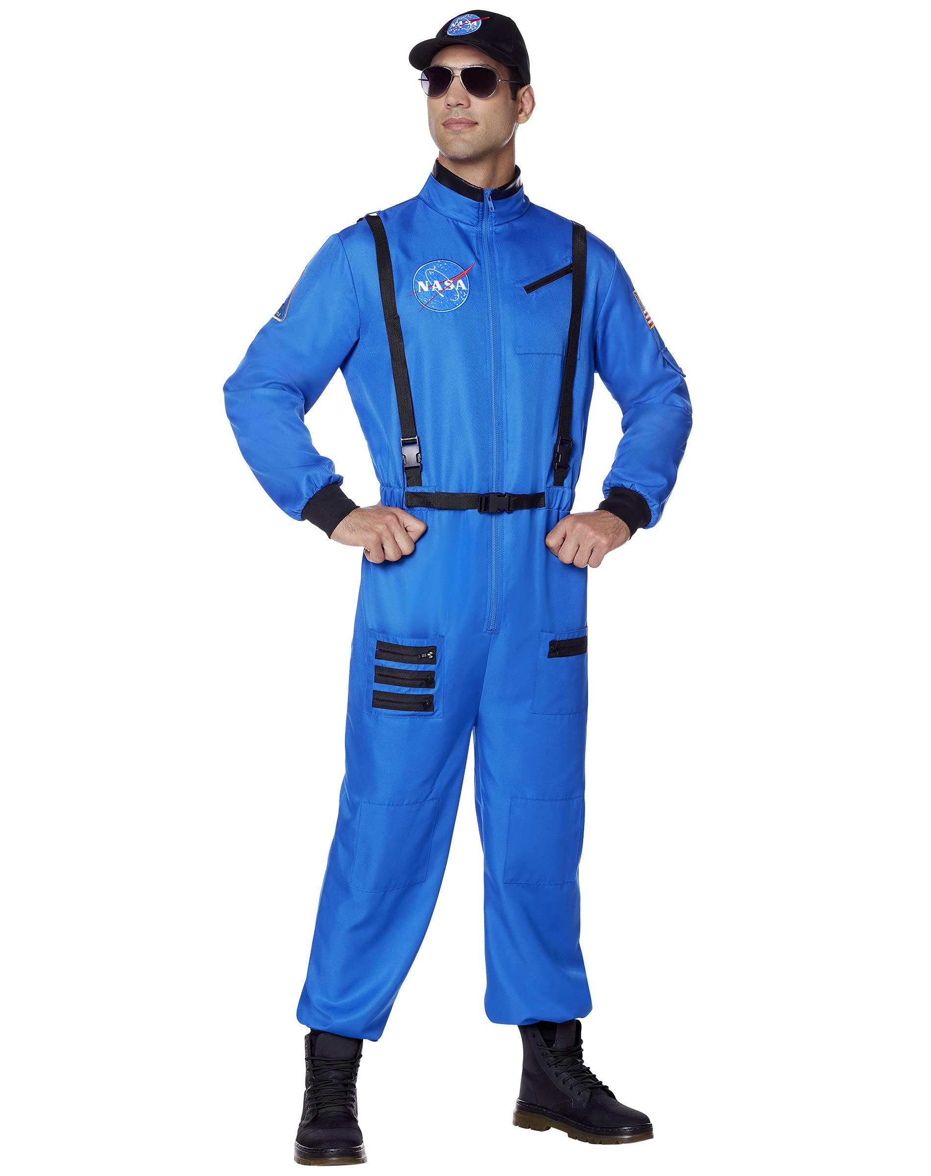 Spirit Halloween Adult Blue NASA Jumpsuit Costume - XL