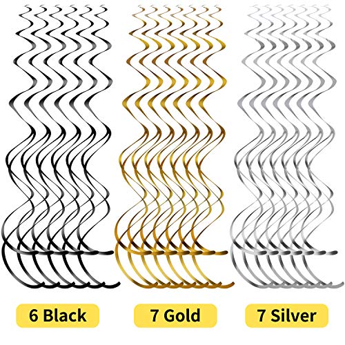 Frienda 18th BirtBirthday Party Hanging Swirls Decorations, Ceiling Decorations Shiny Celebration Hanging Swirls Decorations for Birthday Party Supplies, 30 Count(70th Birthday)