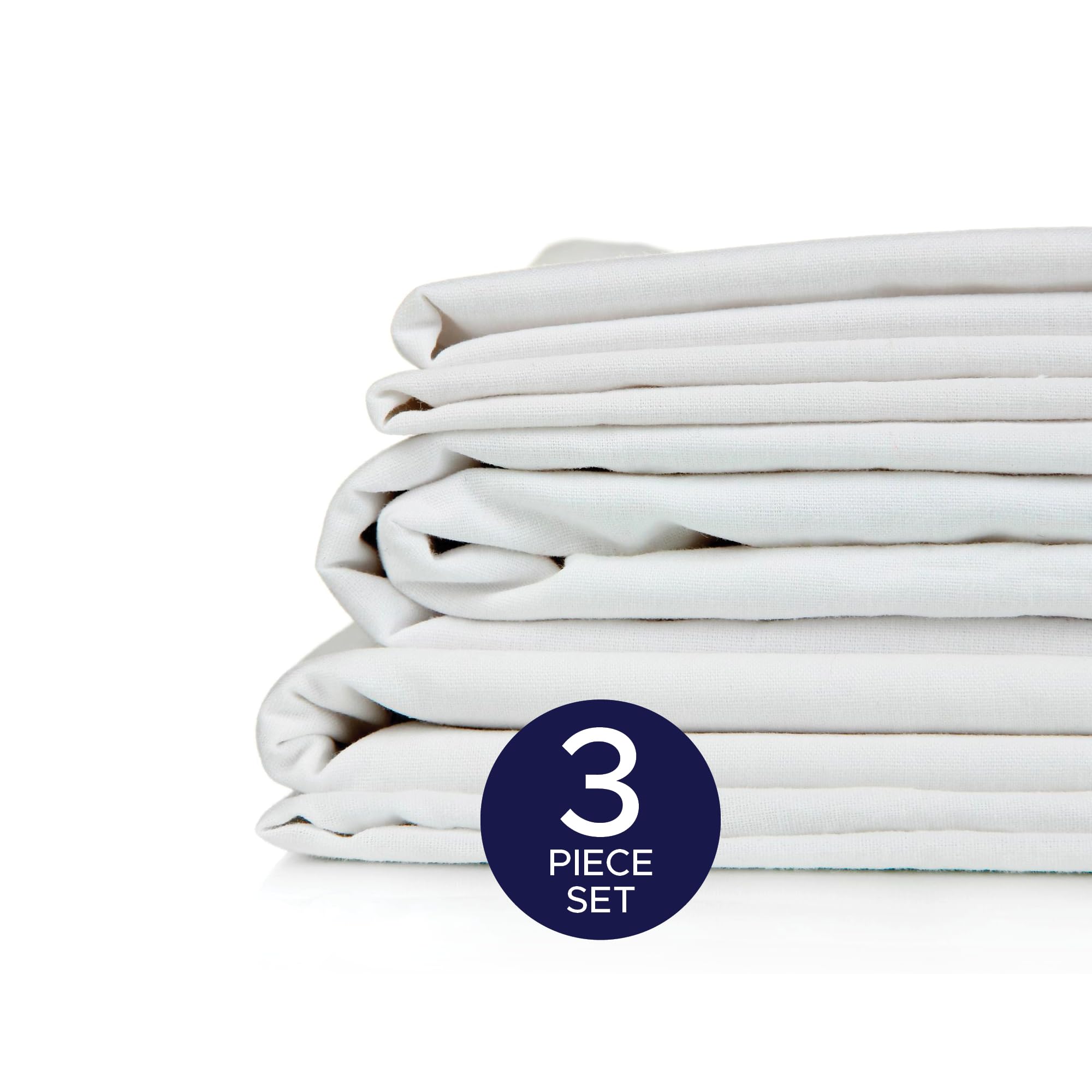 AireMed Bariatric Hospital Bed Sheets Set - 42 x 80 - Soft, Durable, and Hygienic Bedding for Home & Facilities - Flat Sheet, Fitted Sheet, and Pillowcase - 50/50 Cotton-Poly Blend - 200TC