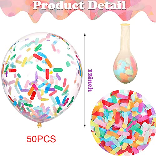 50Pcs Party Balloons Sprinkles Confetti Balloon Pack, Ice Cream Sprinkle Balloons for Birthday Party Decoration, Wedding, Baby Shower, etc.