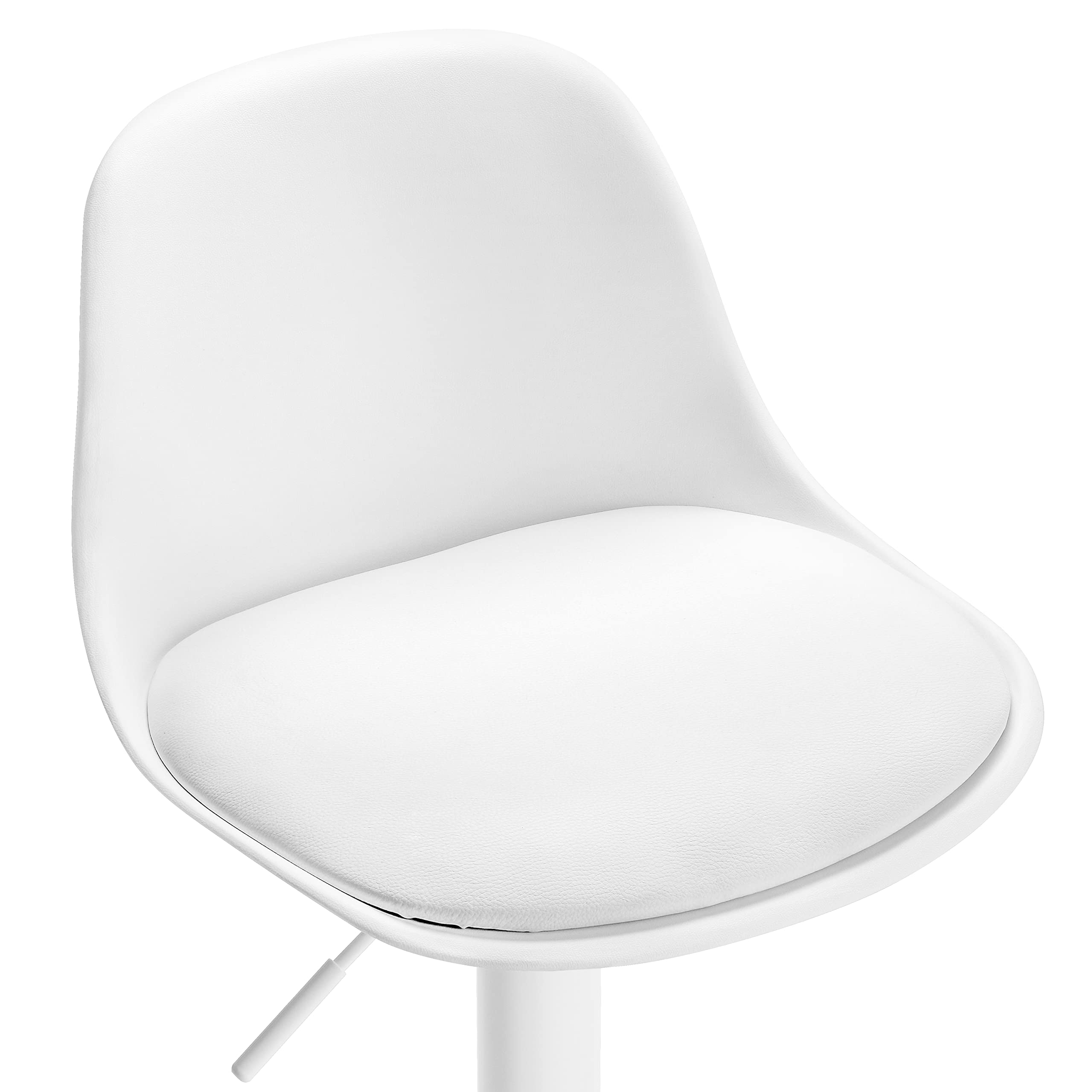 Finnhomy Bar Stools Set of 2, Swivel Barstools with Footrest and Ergonomic PP Back, Counter Height Adjustable Modern Counter Stools for Kitchen, White