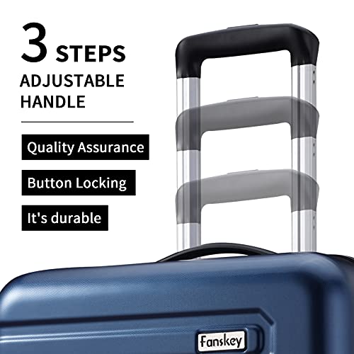 Fanskey Luggage, 3 Piece Set Suitcase with Spinner wheels, Hardshell, Lightweight, TSA Lock (White)
