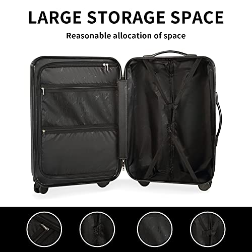 Fanskey Luggage, 3 Piece Set Suitcase with Spinner wheels, Hardshell, Lightweight, TSA Lock (White)