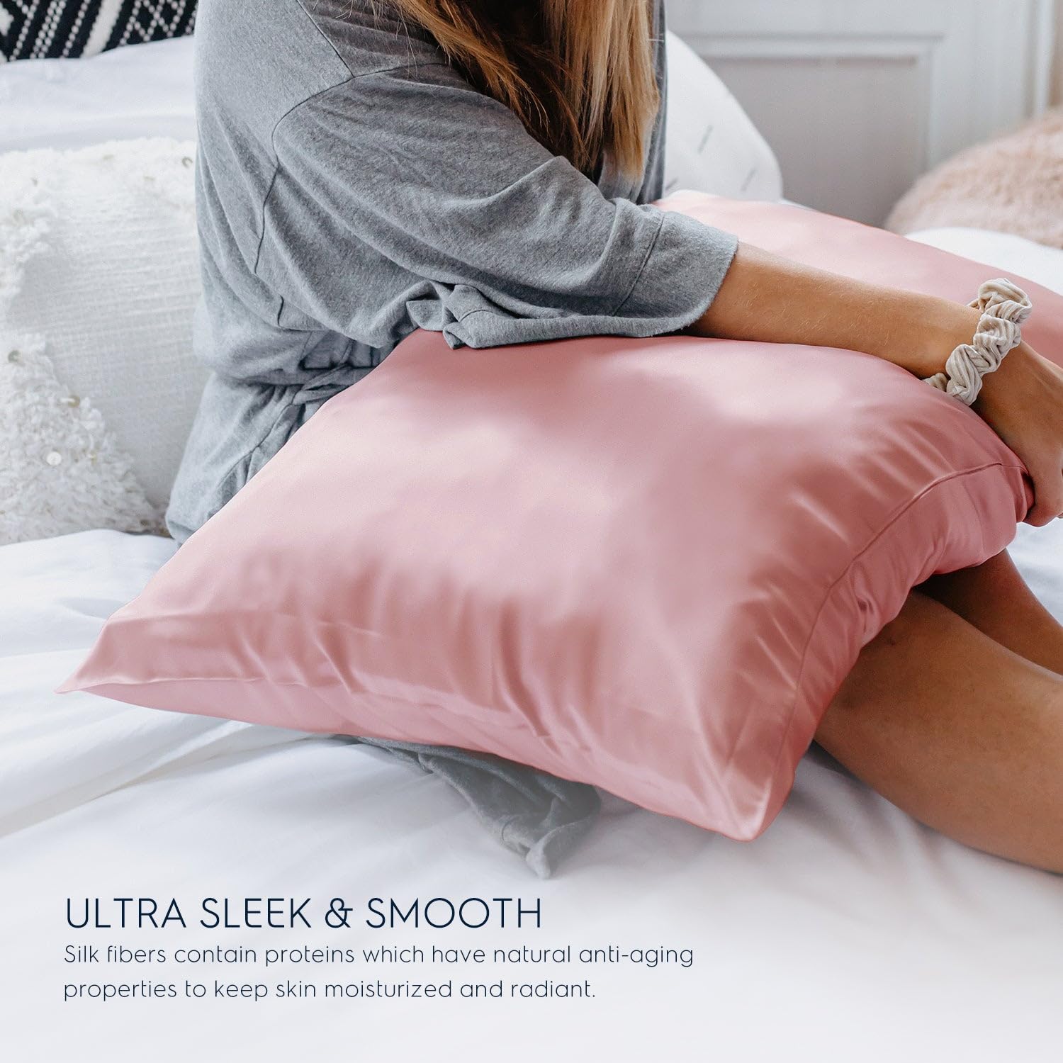 Tafts Silk Pillow Cases - 22mm 100% Pure Mulberry 6A Silk Pillowcase for Hair & Skin with Zipper Closure, Cooling, Natural, Organic, Double Sided Silk Pillow Case (Misty Rose Pink, King 20x36, 1pc)