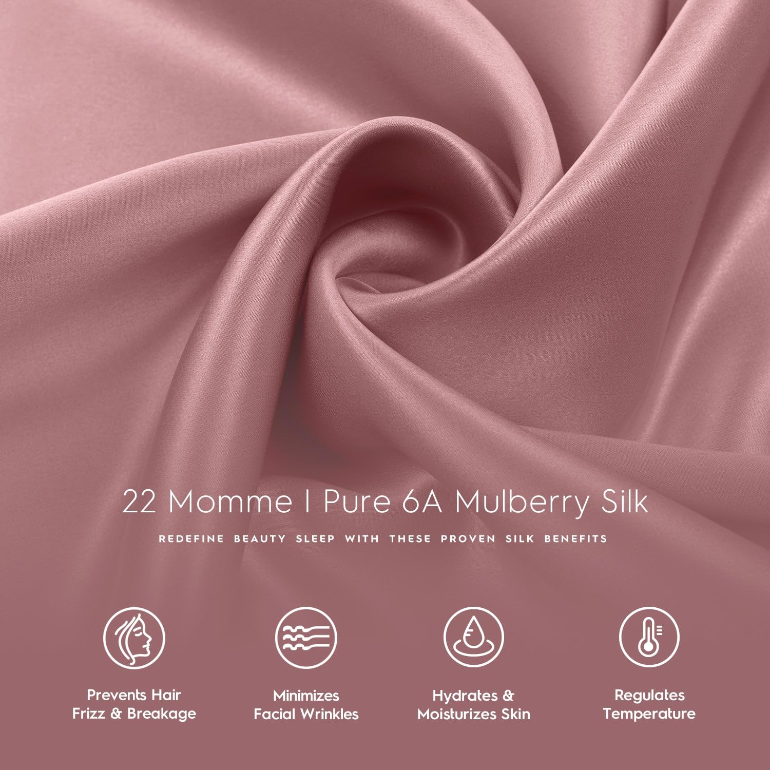 Tafts Silk Pillow Cases - 22mm 100% Pure Mulberry 6A Silk Pillowcase for Hair & Skin with Zipper Closure, Cooling, Natural, Organic, Double Sided Silk Pillow Case (Misty Rose Pink, King 20x36, 1pc)