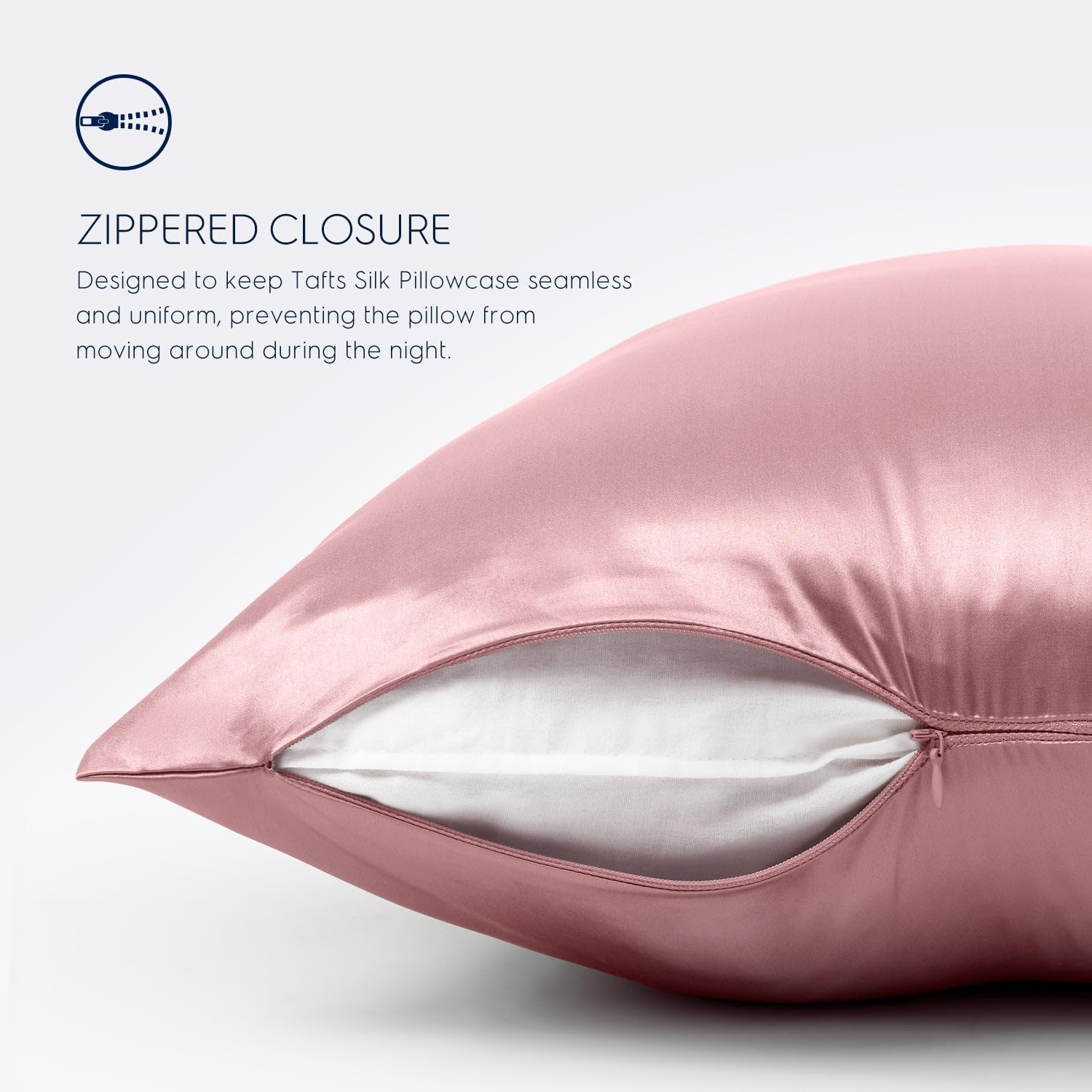 Tafts Silk Pillow Cases - 22mm 100% Pure Mulberry 6A Silk Pillowcase for Hair & Skin with Zipper Closure, Cooling, Natural, Organic, Double Sided Silk Pillow Case (Misty Rose Pink, King 20x36, 1pc)