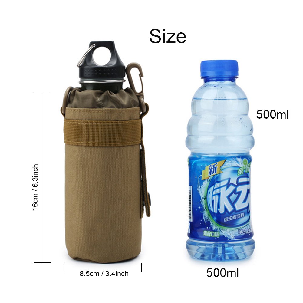 TEGOOL Water Bottle Sleeve Bag Holder Tactical Pouch (Black)