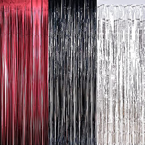 Graduation Party Decorations 2023 Burgundy Black Silver Maroon Graduation Party Decorations 2023 Graduation Decoration 2023 Burgundy Black Graduation Party Supplies Burgundy Black Silver Foil Curtains