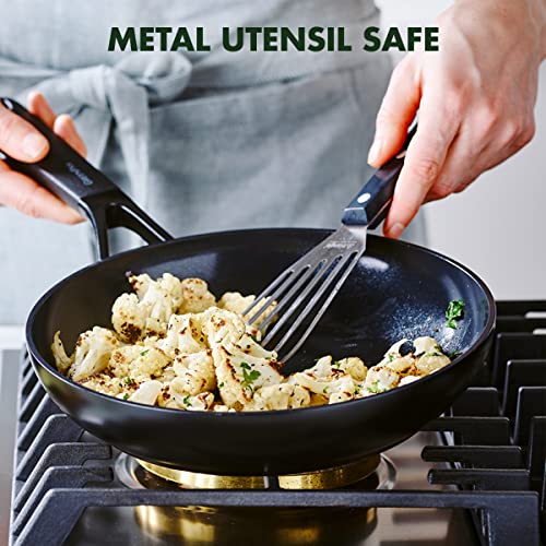 GreenPan SmartShape Healthy Ceramic Nonstick, 9.5" and 11" Frying Pan Skillet Set, PFAS-Free, Induction, Dishwasher Safe, Black