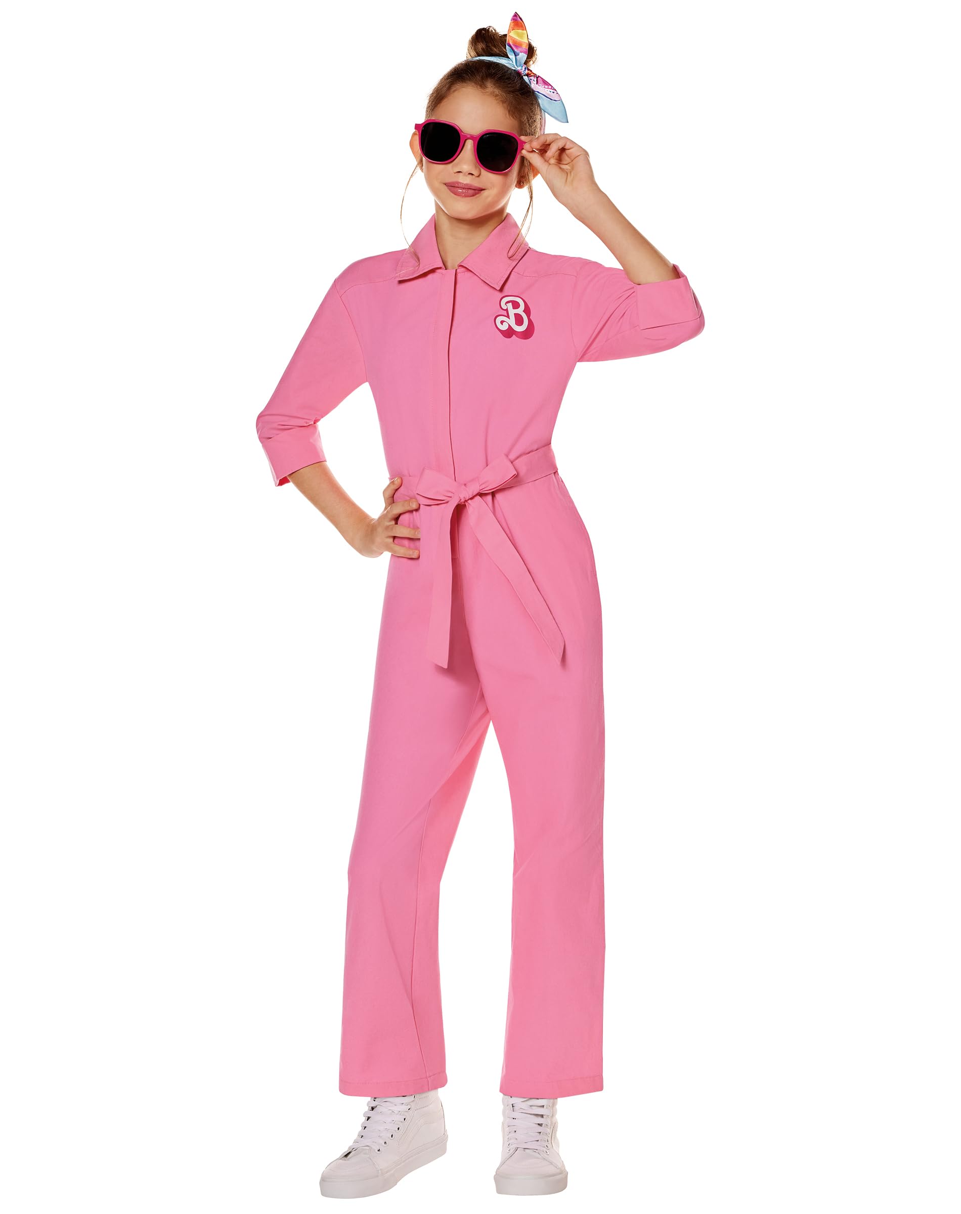 Spirit Halloween Barbie the Movie Kids Pink Power Jumpsuit | Officially Licensed | Barbie the Movie Kids Costumes - S