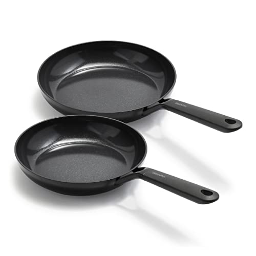 GreenPan SmartShape Healthy Ceramic Nonstick, 9.5" and 11" Frying Pan Skillet Set, PFAS-Free, Induction, Dishwasher Safe, Black