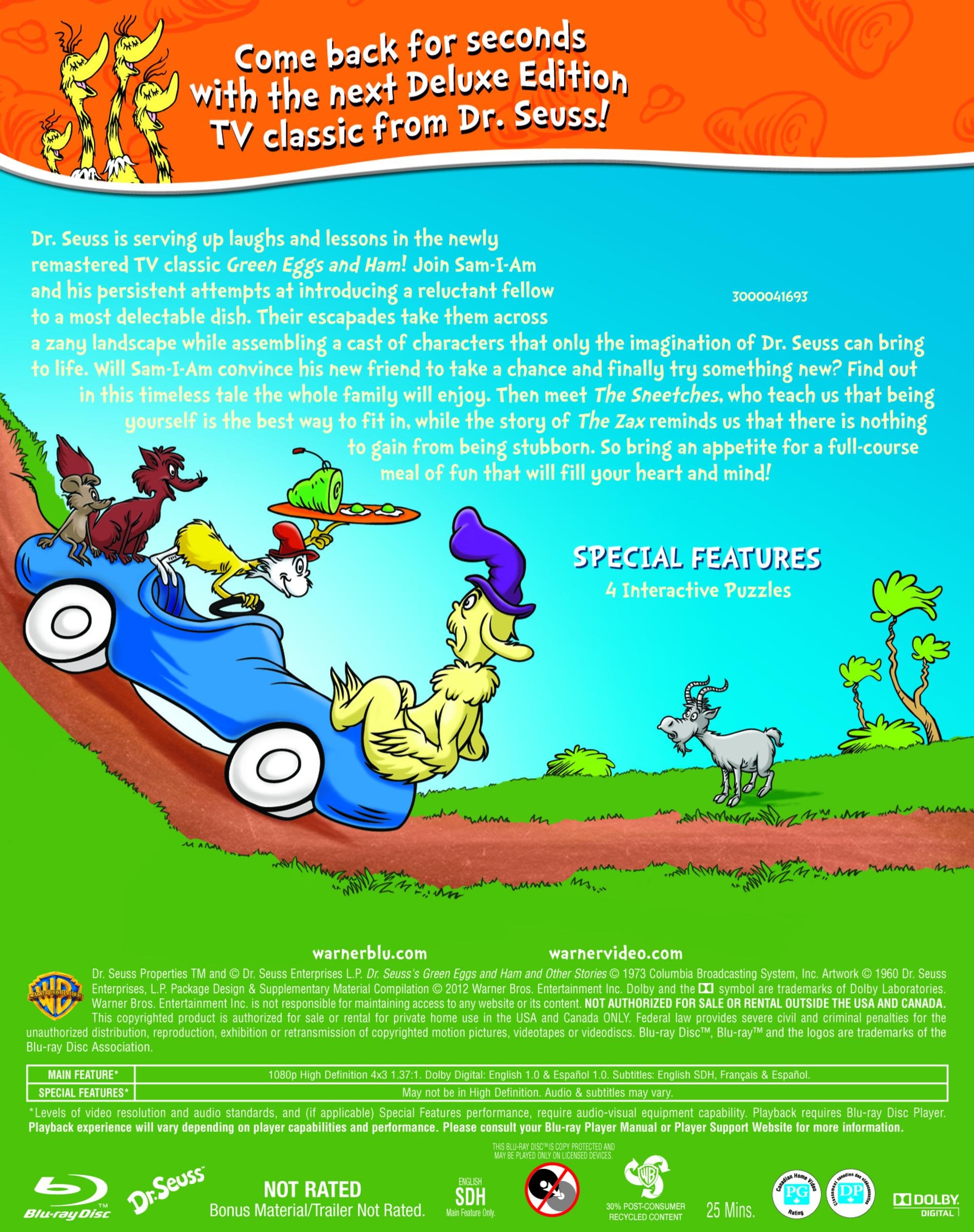 Dr Seuss's Green Eggs and Ham and Other Stories (Deluxe Edition) [Blu-ray]