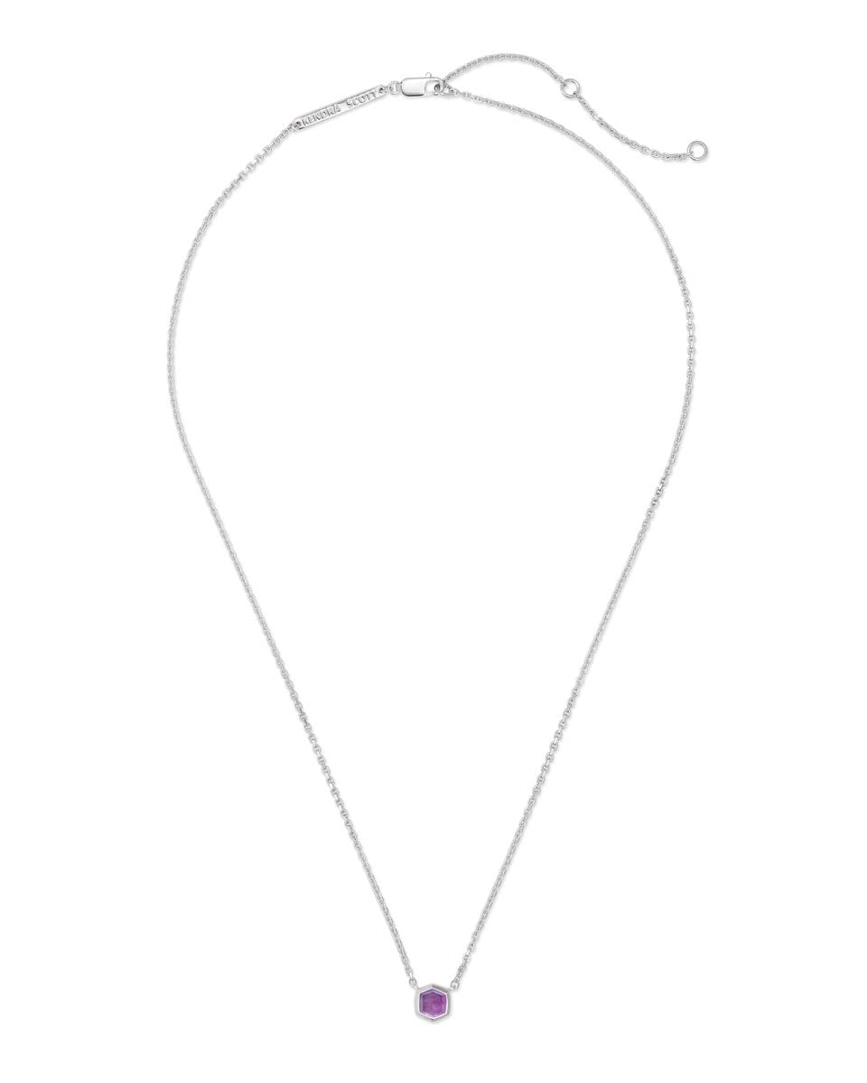 Kendra Scott Davie Pendant Necklace in Sterling Silver, Fine Jewelry for Women, Amethyst