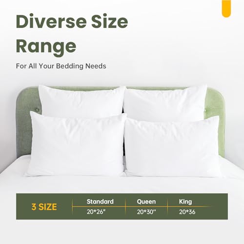 Fairpeak Pillow Covers Protectors with Zipper Standard Size Set of 4, Pillow Cases, Luxury Hotel Quality, for 20x26 inches Pillows, Breathable, Soft, Machine Washable