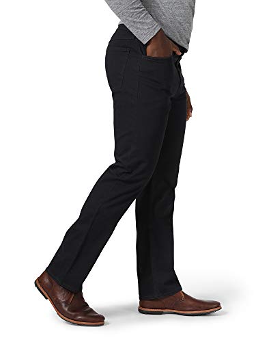 Wrangler Authentics Men's Straight Fit Twill Pant, Caviar, 34W x 30L