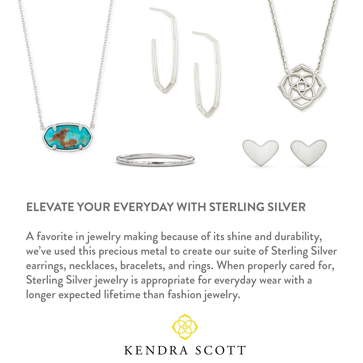 Kendra Scott Davie Pendant Necklace in Sterling Silver, Fine Jewelry for Women, Amethyst