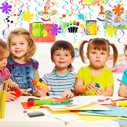 54 Pieces Art Party Decorations Hanging Swirls Painting Party Hanging Decorations Painting Party Supplies
