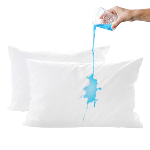 Fairpeak Pillow Covers Protectors with Zipper Standard Size Set of 4, Pillow Cases, Luxury Hotel Quality, for 20x26 inches Pillows, Breathable, Soft, Machine Washable