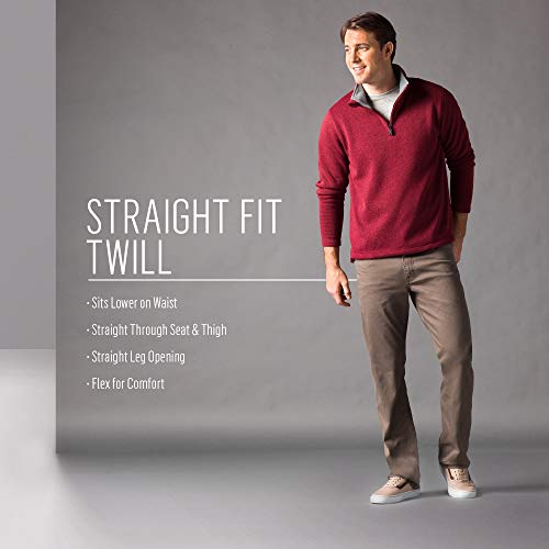 Wrangler Authentics Men's Straight Fit Twill Pant, Caviar, 34W x 30L