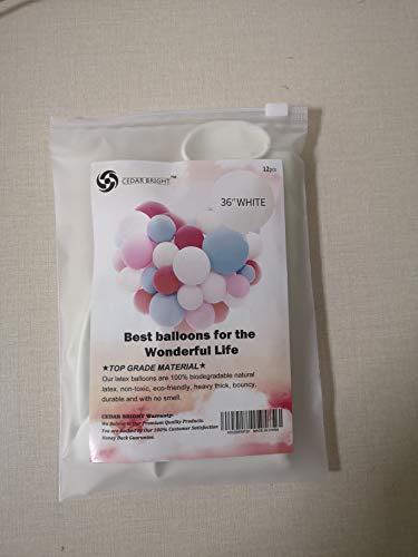 36 Inch Latex Round White Balloons(Premium Helium Quality),Giant Balloons for Photo Shoot/Birthday/WeddingParty/Festivals/Event Decorations(12PCS)