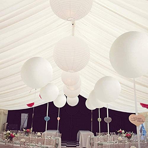 36 Inch Latex Round White Balloons(Premium Helium Quality),Giant Balloons for Photo Shoot/Birthday/WeddingParty/Festivals/Event Decorations(12PCS)