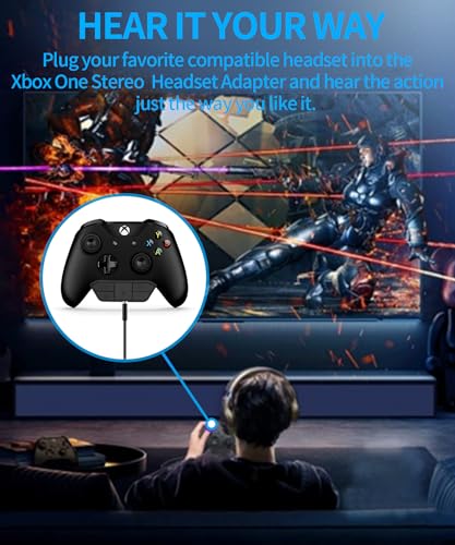 Stereo Headset Adapter with Original IC Chip Headphone Attachments Accessories for Xbox One & Series X|S & Elite Controller Series 1 2 - Adjust Audio Balance (Game Sound & Voice Chat), Volume, Mic