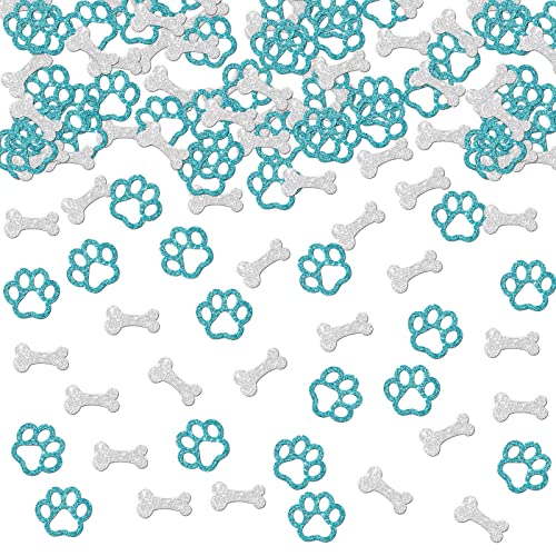 Ambishi 120pcs Paw Print & Bone Shape Confetti, Doggy Birthday Party Table Scatter Decorations, Pet Dog Birthday Party Supplies, Theme Kids Birthday/Baby Shower/Wedding Party Confetti Photo Booth Props