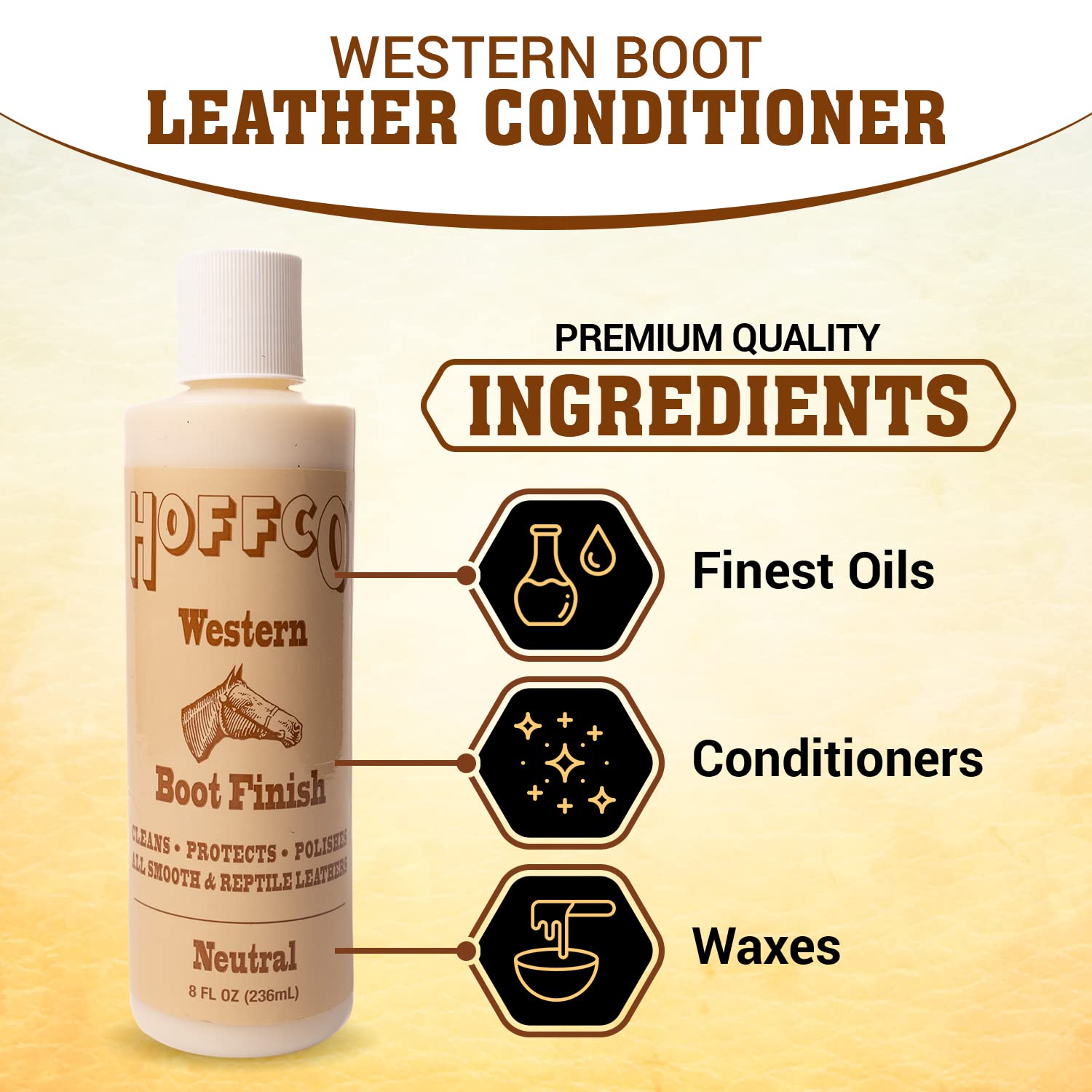 Venetian Western Boot Lotion 8oz Premium Leather Conditioner for Cowboy Boots, Work Boots, & Exotic Leather - Made in USA