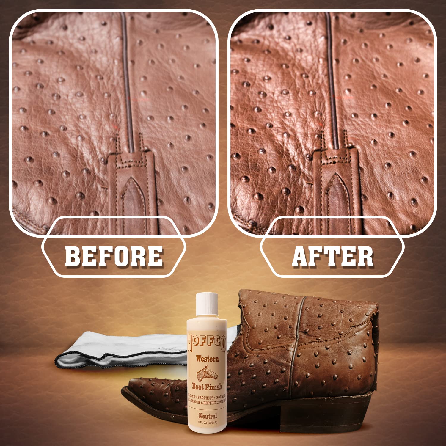 Venetian Western Boot Lotion 8oz Premium Leather Conditioner for Cowboy Boots, Work Boots, & Exotic Leather - Made in USA