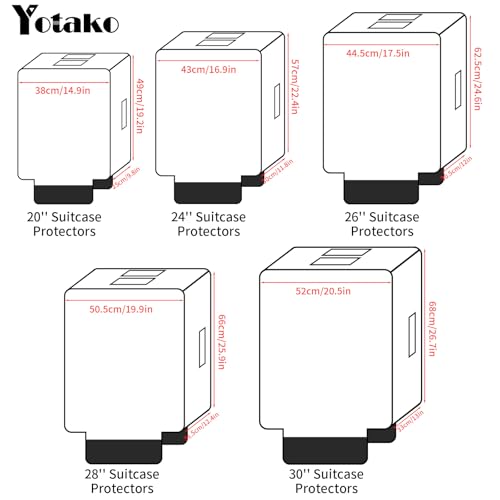Yotako Clear PVC Suitcase Cover Protectors 20 Inch Luggage Cover for Wheeled Suitcase 20''
