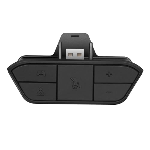 Stereo Headset Adapter with Original IC Chip Headphone Attachments Accessories for Xbox One & Series X|S & Elite Controller Series 1 2 - Adjust Audio Balance (Game Sound & Voice Chat), Volume, Mic