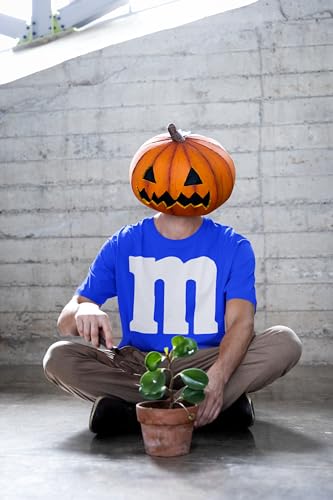 Letter M Halloween Men's T-Shirt Funny Team Groups Costumes Party (M, Royal)