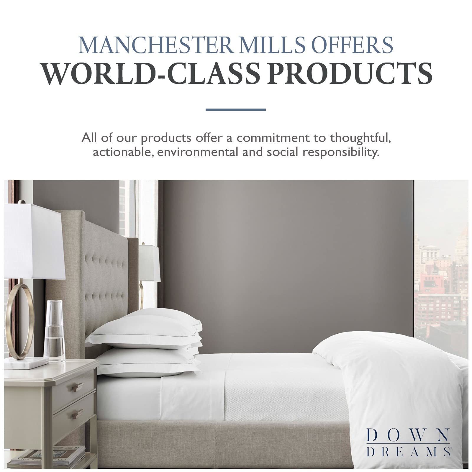 Down Dreams Manchester Mills Classic Pillows - Queen/Firm Support 2-Pack