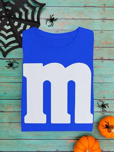 Letter M Halloween Men's T-Shirt Funny Team Groups Costumes Party (M, Royal)
