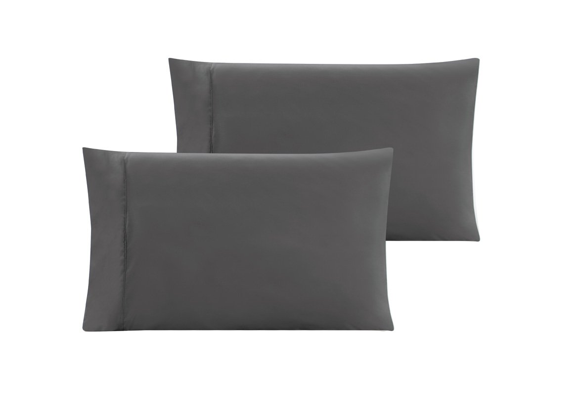 Grand Linen Queen Size 20X30 Grey Pillowases Set of 2 - Silky Soft 100% Double Brushed Microfiber Pillow Cases- Wrinkle, Fade and Stain Resistant Pillow Covers.
