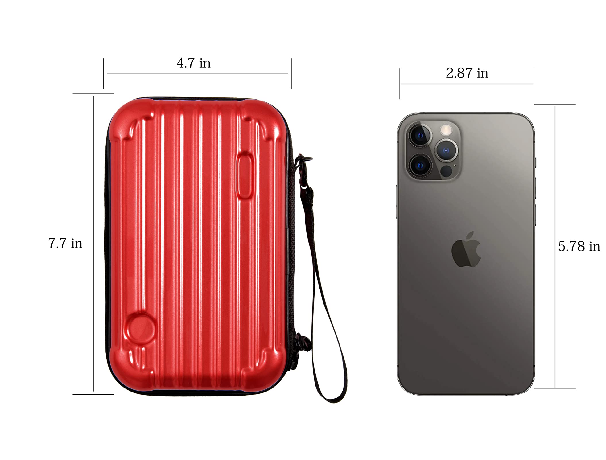 N11 SenYang Hard Shell Cosmetic Case,Carrying Hard Bag, Protective Storage Case Bag for Toiletry, Beauty Makeup, Electronic Accessories, Overnight Travel Water Resistant Crash Proof (Red)