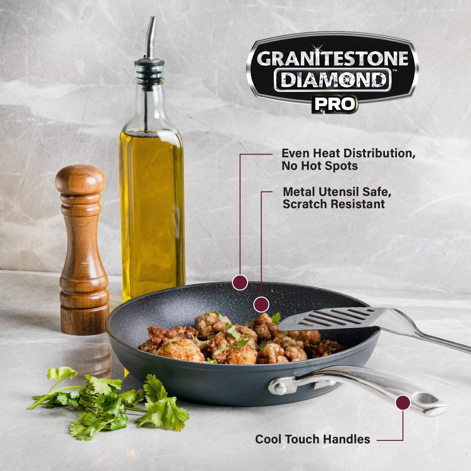 Granitestone Pro Pots and Pans Set 20 Piece Hard Anodized Complete Cookware + Bakeware Set with Ultra Nonstick Diamond Coating, Stainless Steel Stay Cool Handles, Oven Dishwasher & Metal Utensil Safe