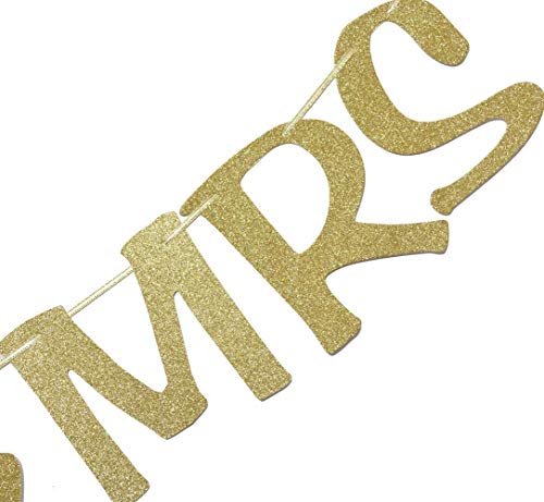 Future Mrs & Mrs Banner Gold Glitter Photo Booth Props for Lesbian Bridal Shower Engagement Wedding Bachelorette Party Decor