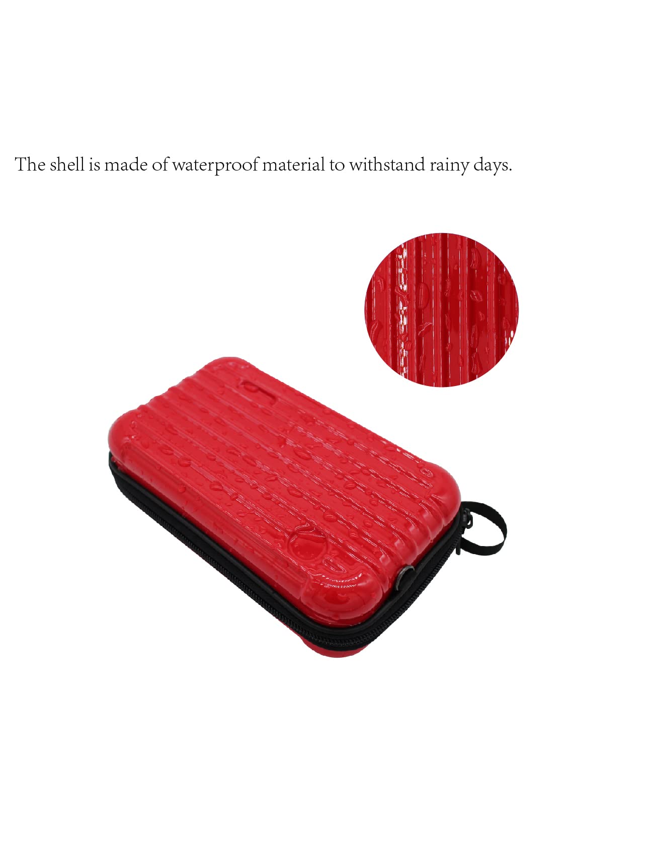 N11 SenYang Hard Shell Cosmetic Case,Carrying Hard Bag, Protective Storage Case Bag for Toiletry, Beauty Makeup, Electronic Accessories, Overnight Travel Water Resistant Crash Proof (Red)