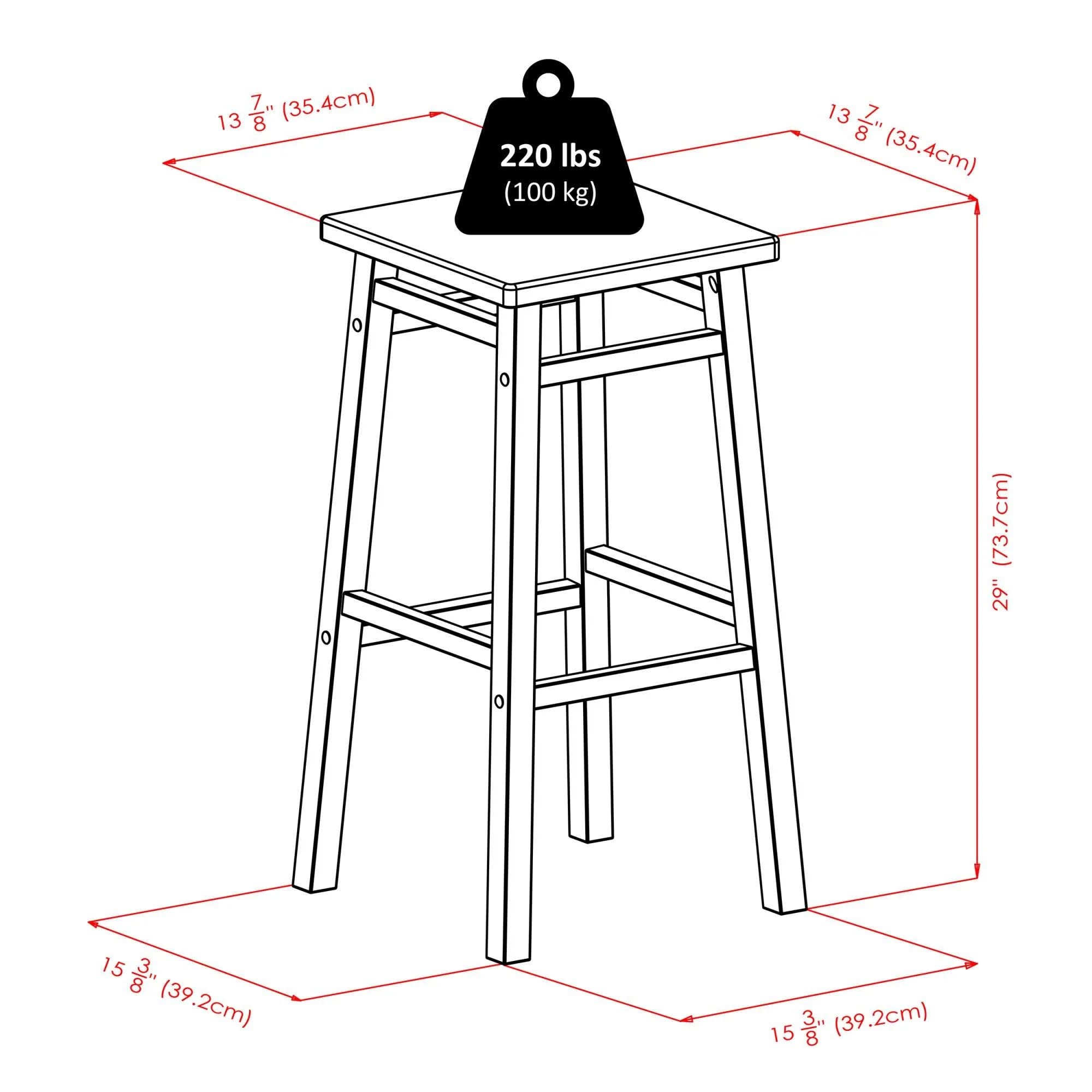 Winsome Carter 29" Teak Finish Bar Stool