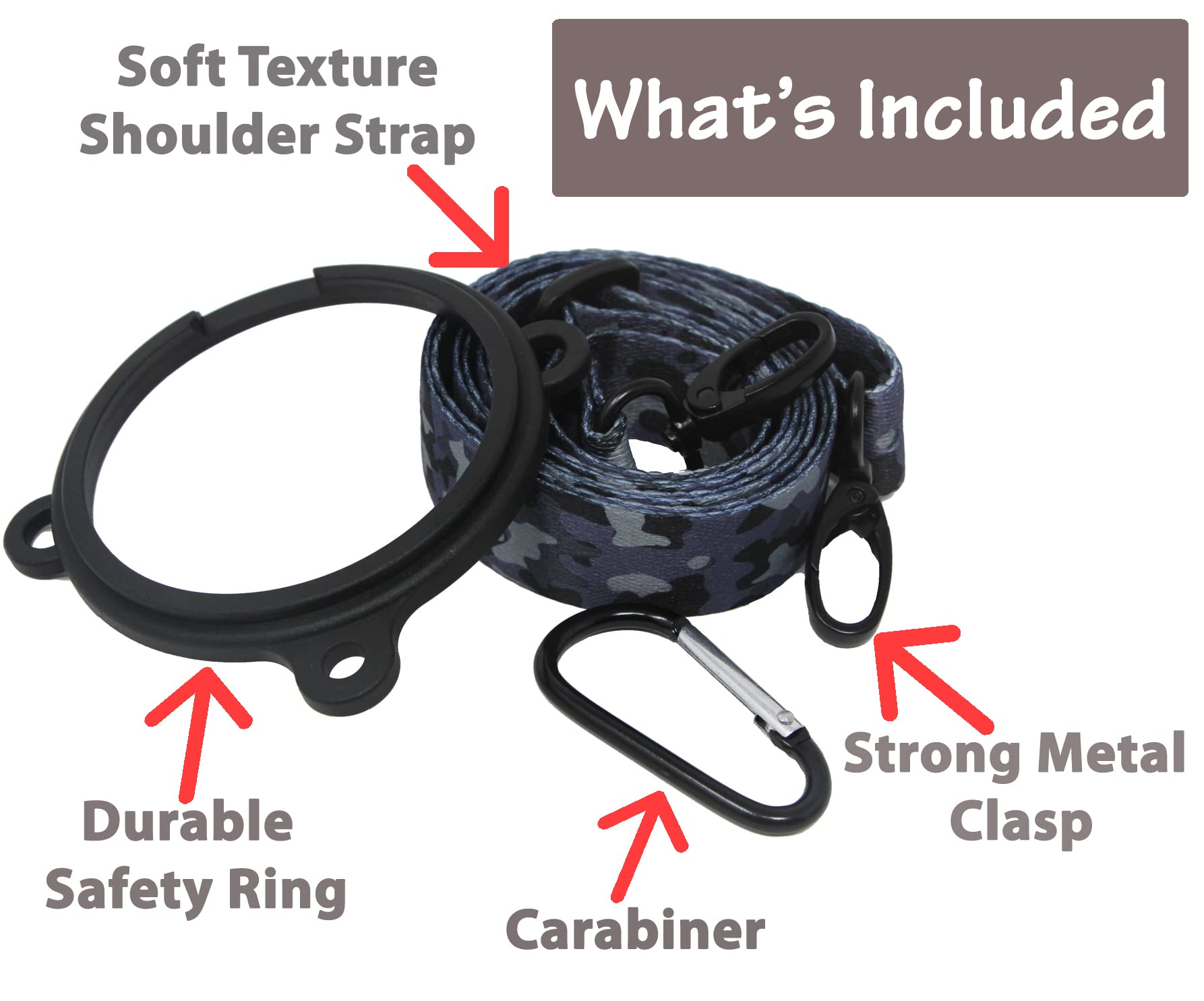One MissionX Bottle Sling for YETI Rambler, Shoulder Strap Carrier for 64oz 46oz 36oz 26oz 18/12oz Water Bottles, Durable Accessories for Walking & Hiking (Black Camo, Rambler 12 18 26 36 46 64 oz)